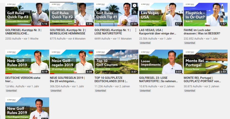 Golfregeln im Video - Golfartikel